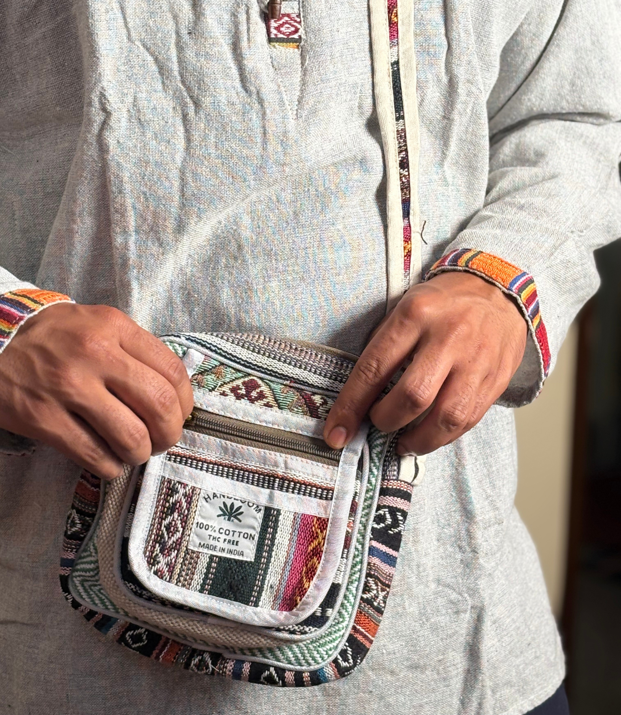 Hemp Side Bag - Small Multicolor – Hills Craft